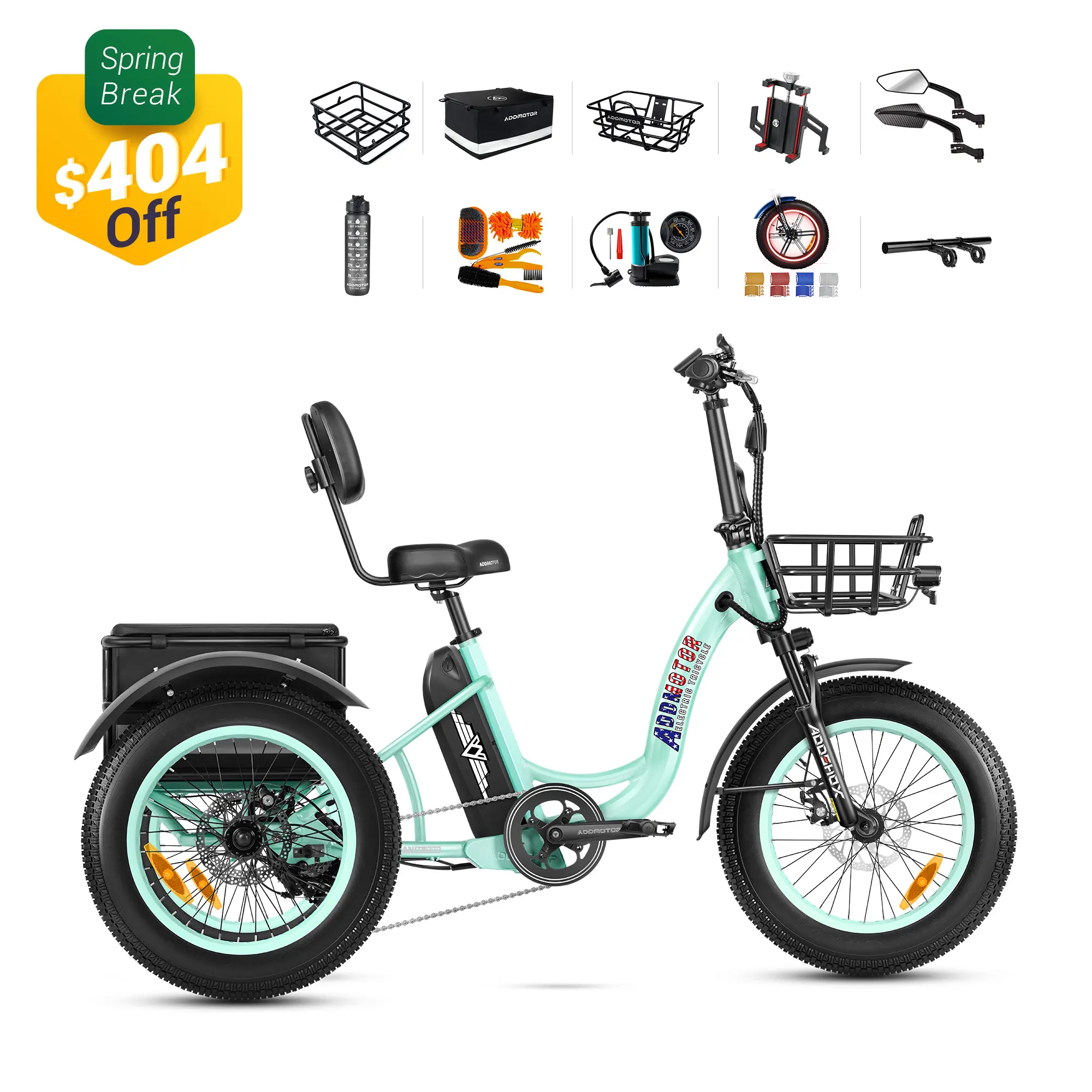 Triketan M 330 Electric Trike Step Thru Fat Tire Electric Trike